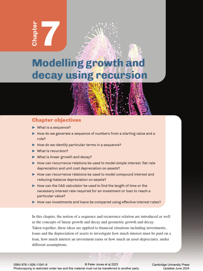 Modelling Growth and Decay Using Recursion: Chapter Objectives | PDF | Interest | Depreciation