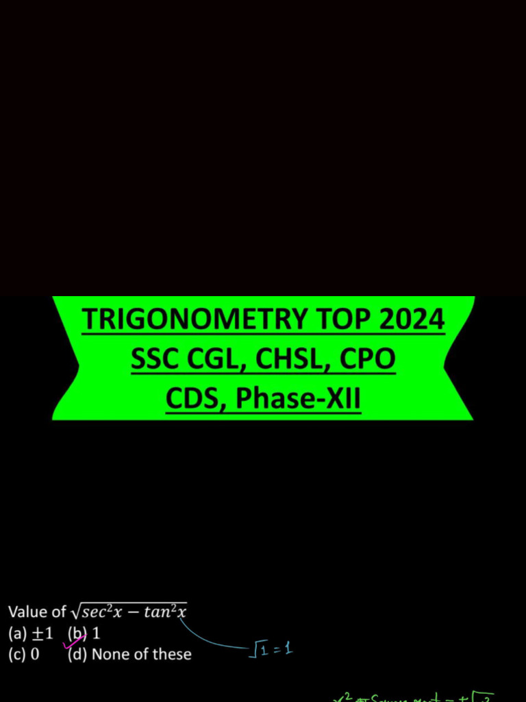 SSC 2025 - Trigonometry - #01 SSC Selection Series - Maths by Abhinay ...