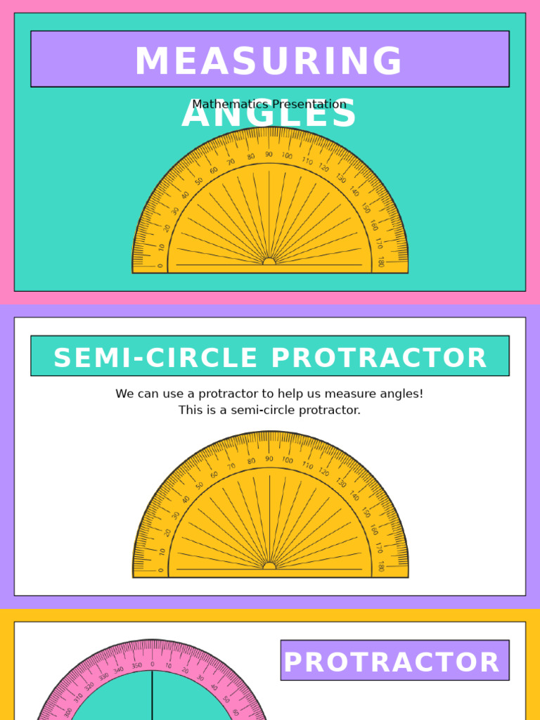 Measuring Angles Mathematics Presentation in Colourful Lined ...