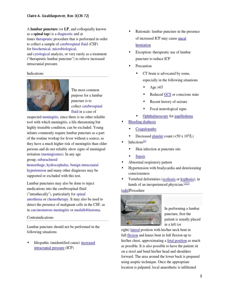 Lumbar Puncture Research | Cerebrospinal Fluid | Meningitis