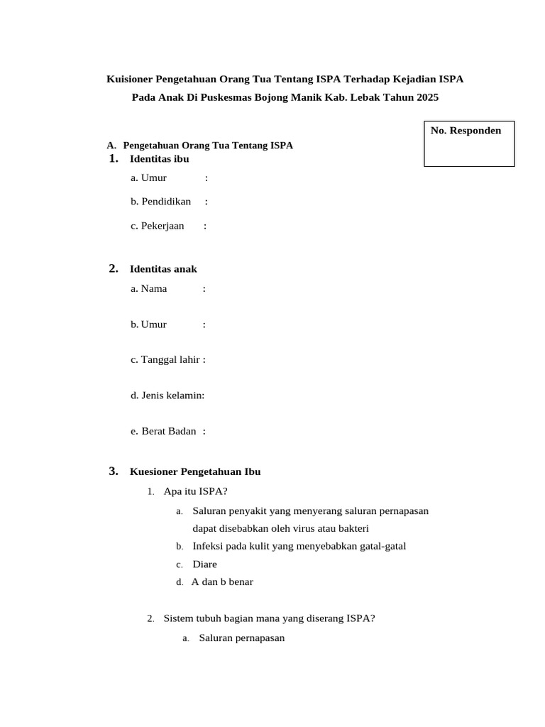 Kuisioner Penelitian | PDF