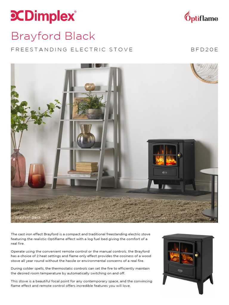 Dimplex Sell Sheet - Brayford Black - 0 | PDF | Stove | Manufactured Goods