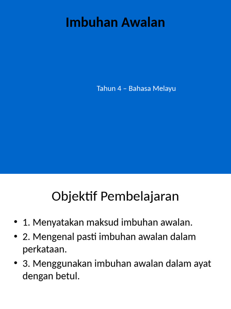 Imbuhan Awalan Tahun 4 Bergambar | PDF