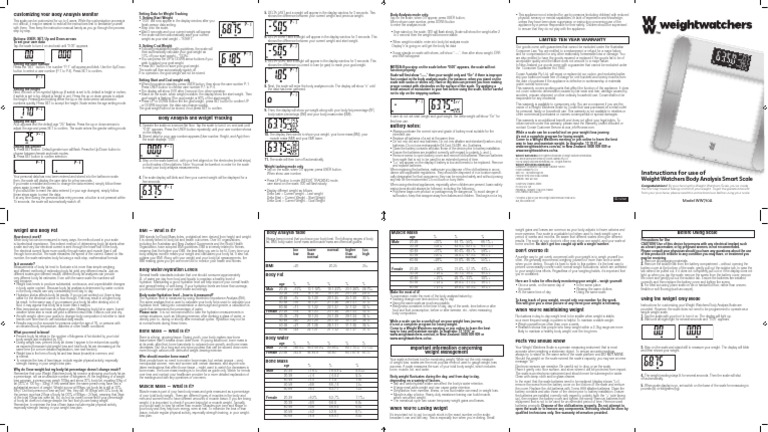 Ww710a Ib-16361 Update | PDF | Body Mass Index