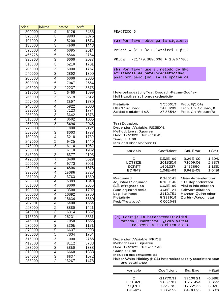 Tarea 5 Econometria 1 Luis | PDF | Variable (Matemáticas) | Análisis de los datos