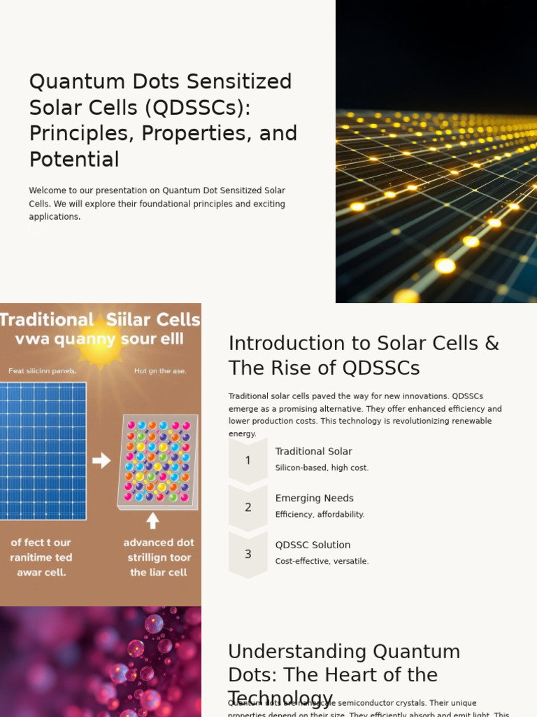 Quantum Dots Sensitized Solar Cells QDSSCs Principles Properties and ...