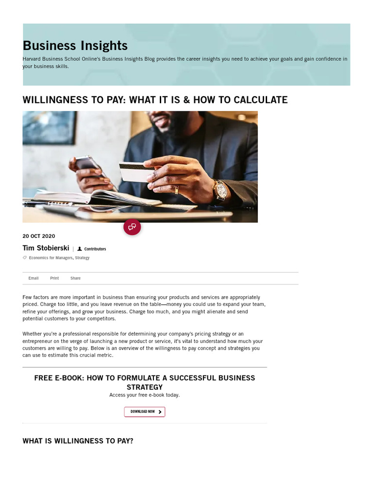Willingness To Pay - What It Is & How To Calculate | PDF | Auction | Marketing