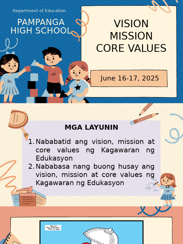 Vision-Mission-Core Values Deped | PDF | Cognition | Learning