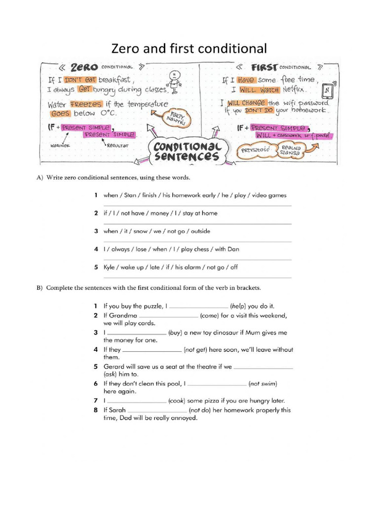 Zero and First Conditional Exercise | PDF