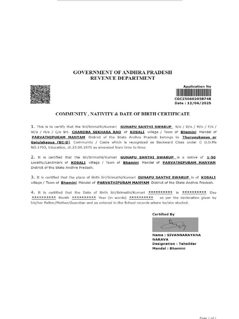 Parvathipuram Manyam CGC | PDF