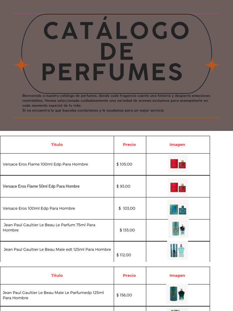 Catálogo de Perfumes Exclusivos | PDF