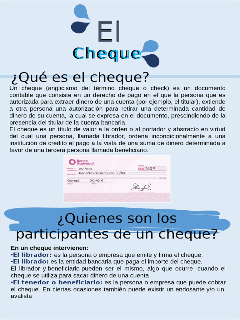 Guía Completa sobre Cheques y sus Tipos | PDF | Cheque
