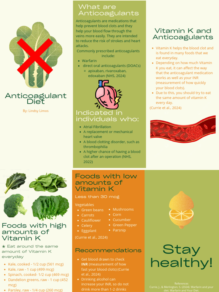 Nurs 211 Nutritional Teaching Brochure | PDF | Thrombus | Medical ...