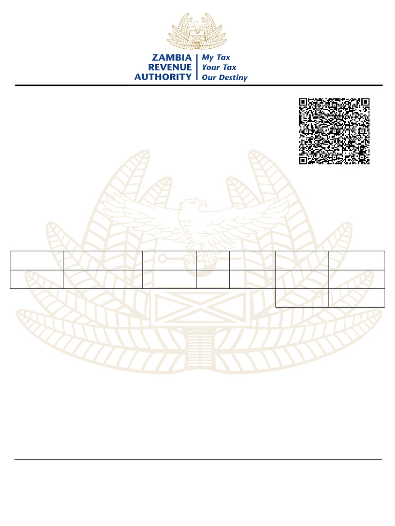 Zambia Turnover Tax Payment Receipt | PDF