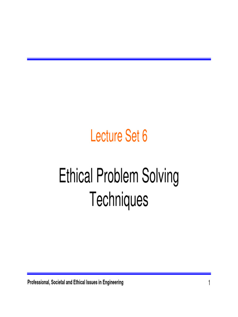 6-Ethical Problem Solving Techniques | PDF | Bribery | Waste