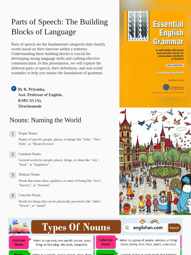 Parts of Speech The Building Blocks of Language | PDF | Adverb | Noun