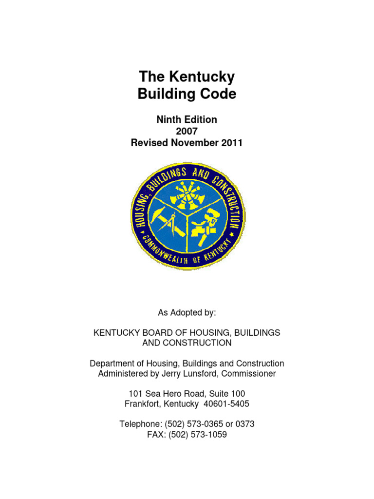 2007 Kentucky Building Code | PDF | Building Code | Fire Safety