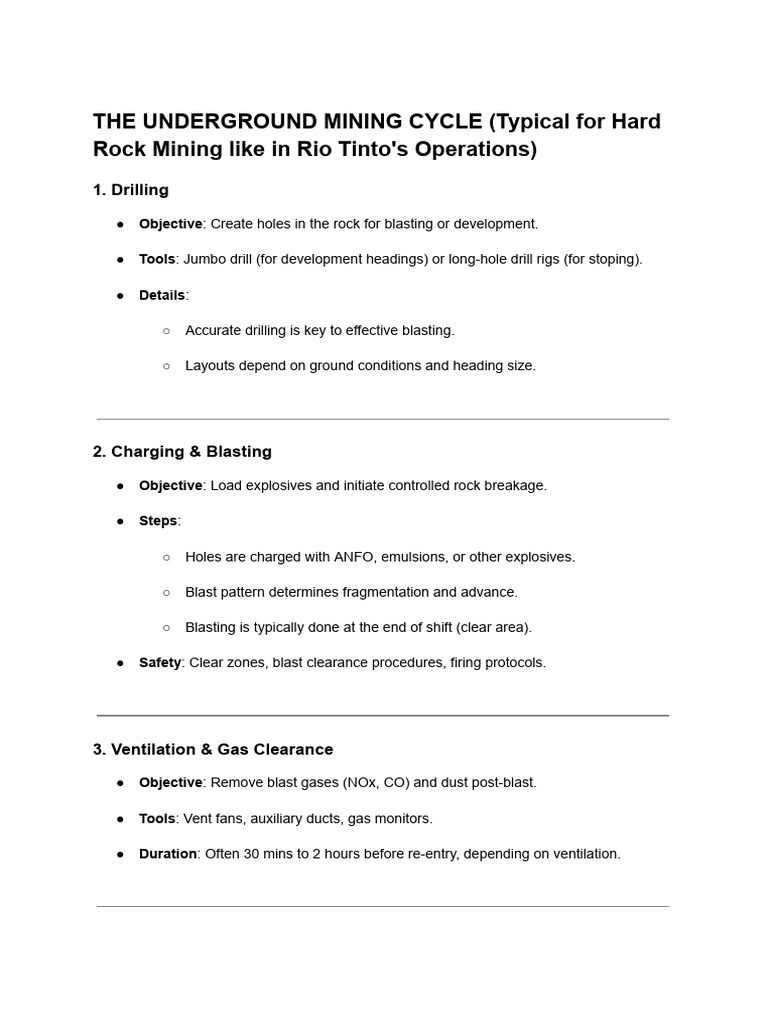 Mining Cycle | PDF