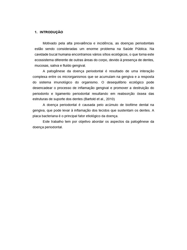 Patogênese da Doença Periodontal | PDF | Boca | Especialidades médicas