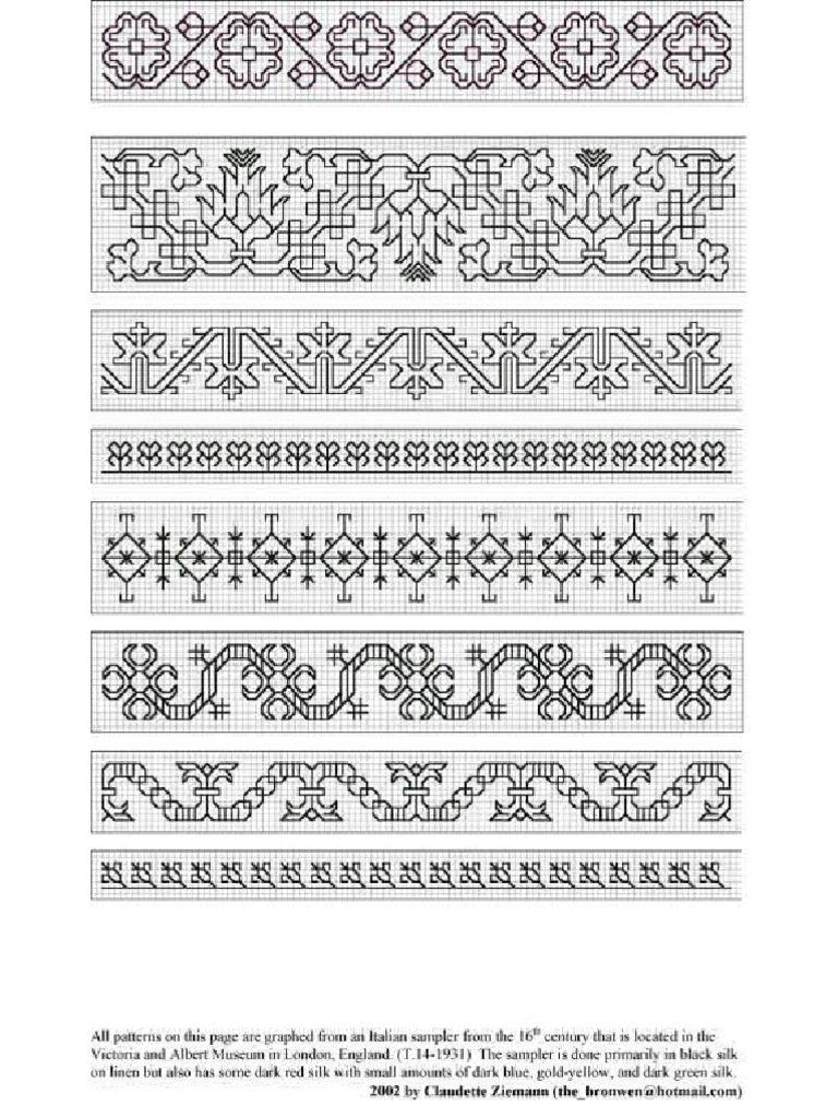 Blackwork Borders 2 Cross Stitch Pattern | PDF