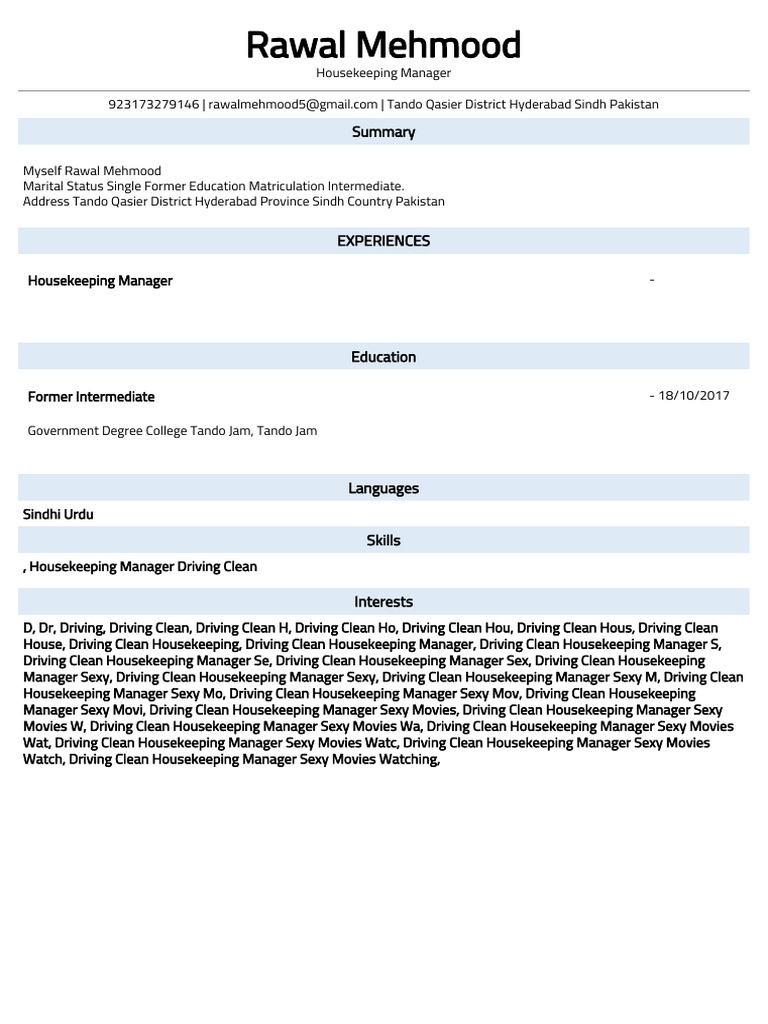 Rawal Mehmood - CV | PDF