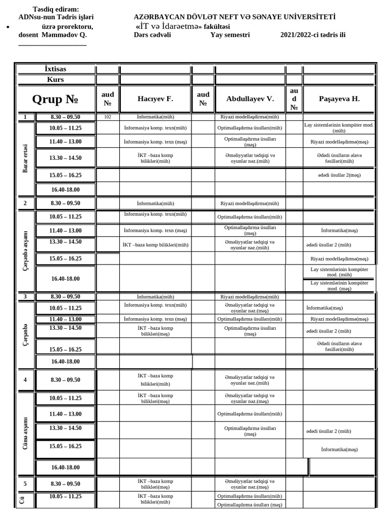 Cedvel Yay Məktəbi Azi 2022 | PDF