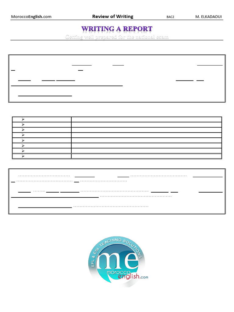 Bac Report Writing | PDF