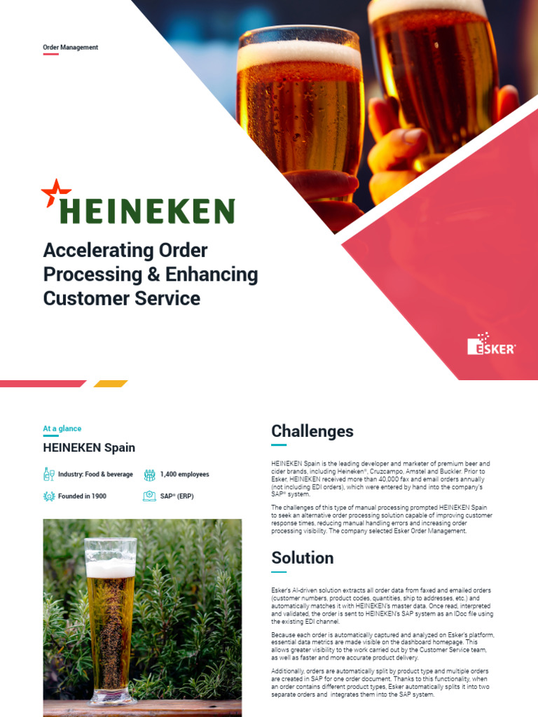 080 Esker On Demand Case Study Heineken Spain Us | PDF | Electronic Data Interchange | Receipt
