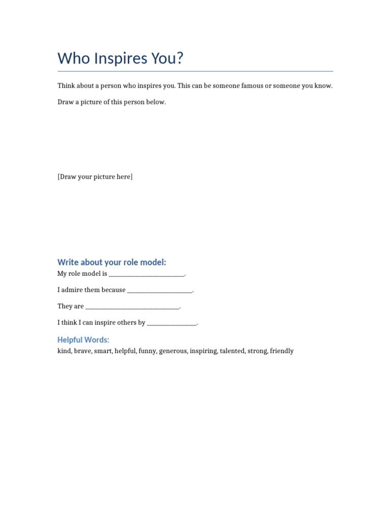 Role Model Worksheet | PDF