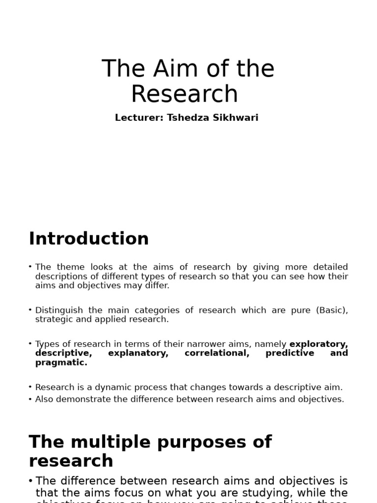 The Aim of Research | PDF | Basic Research | Scientific Method