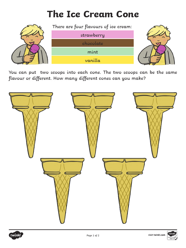 Ice Cream Cone Combinations Explained | PDF