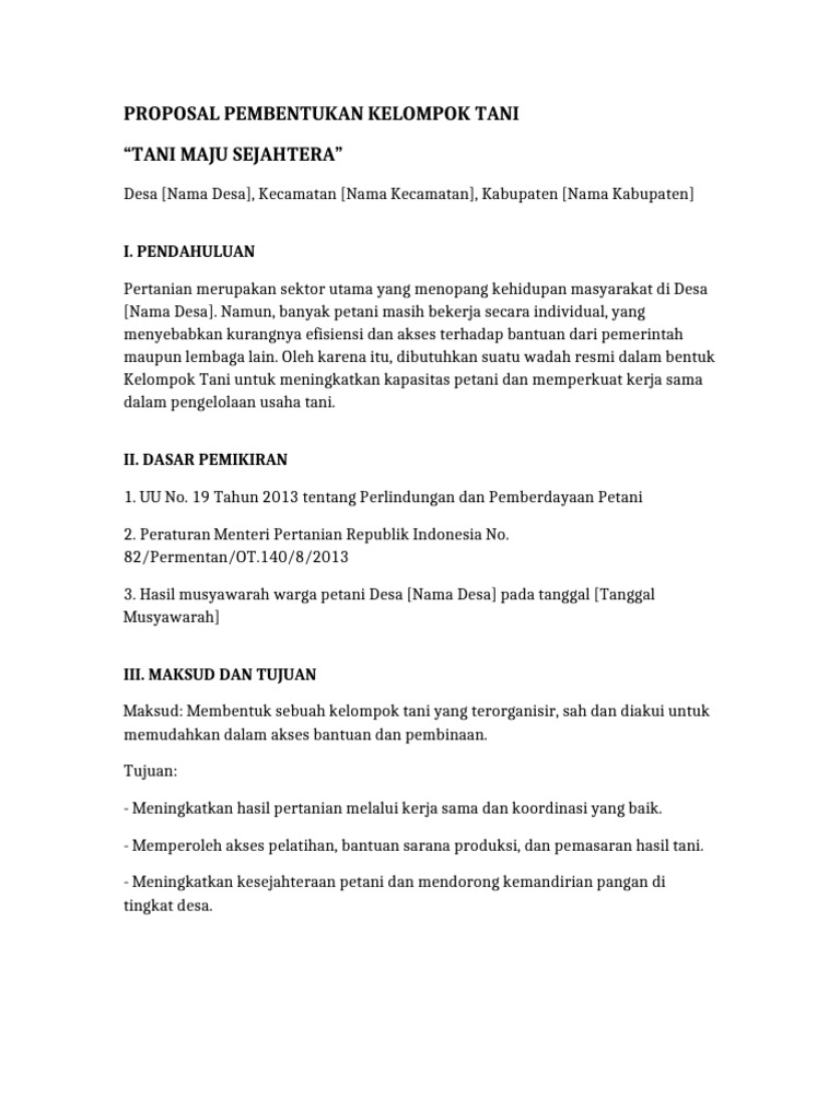 Proposal_Kelompok_Tani_Tani_Maju_Sejahtera | PDF