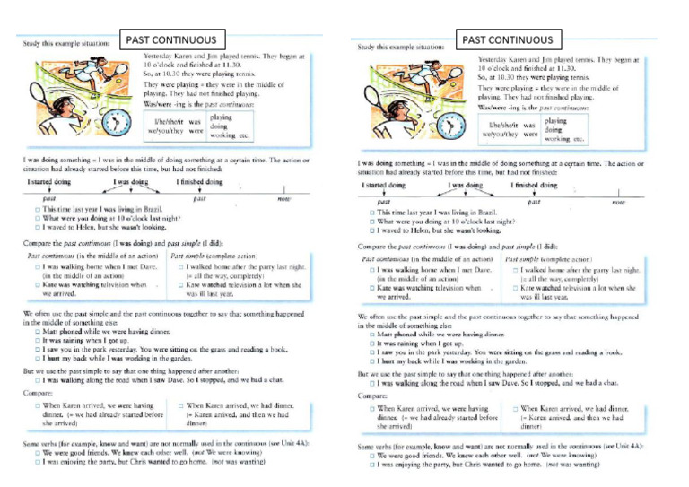 Past Continuous Explanation | PDF