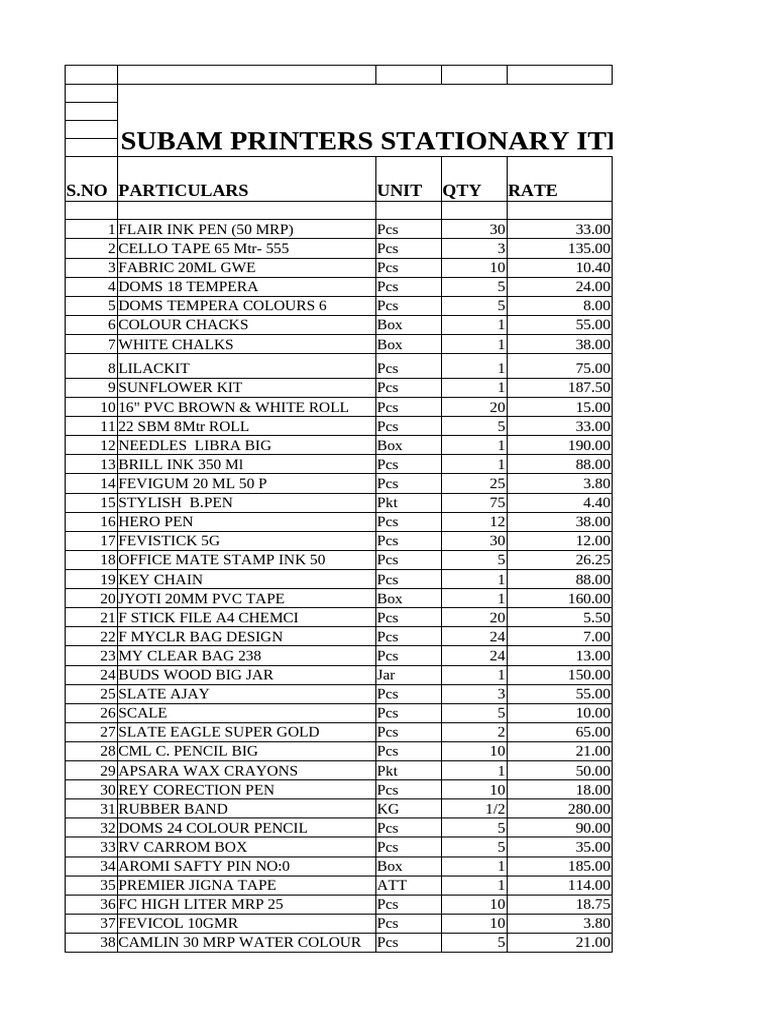 Subam Printer Purchase Bill | PDF | Conservation And Restoration Materials | Stationery