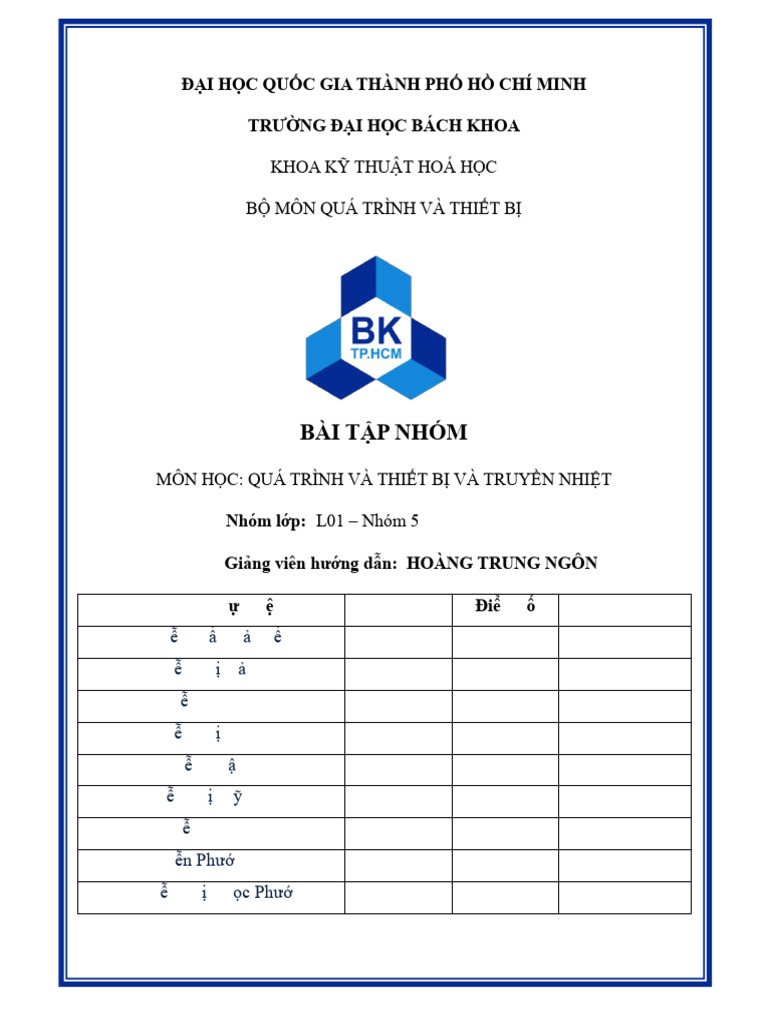 BTL Truyền Nhiệt HK242 - L01 - nhóm 5 | PDF