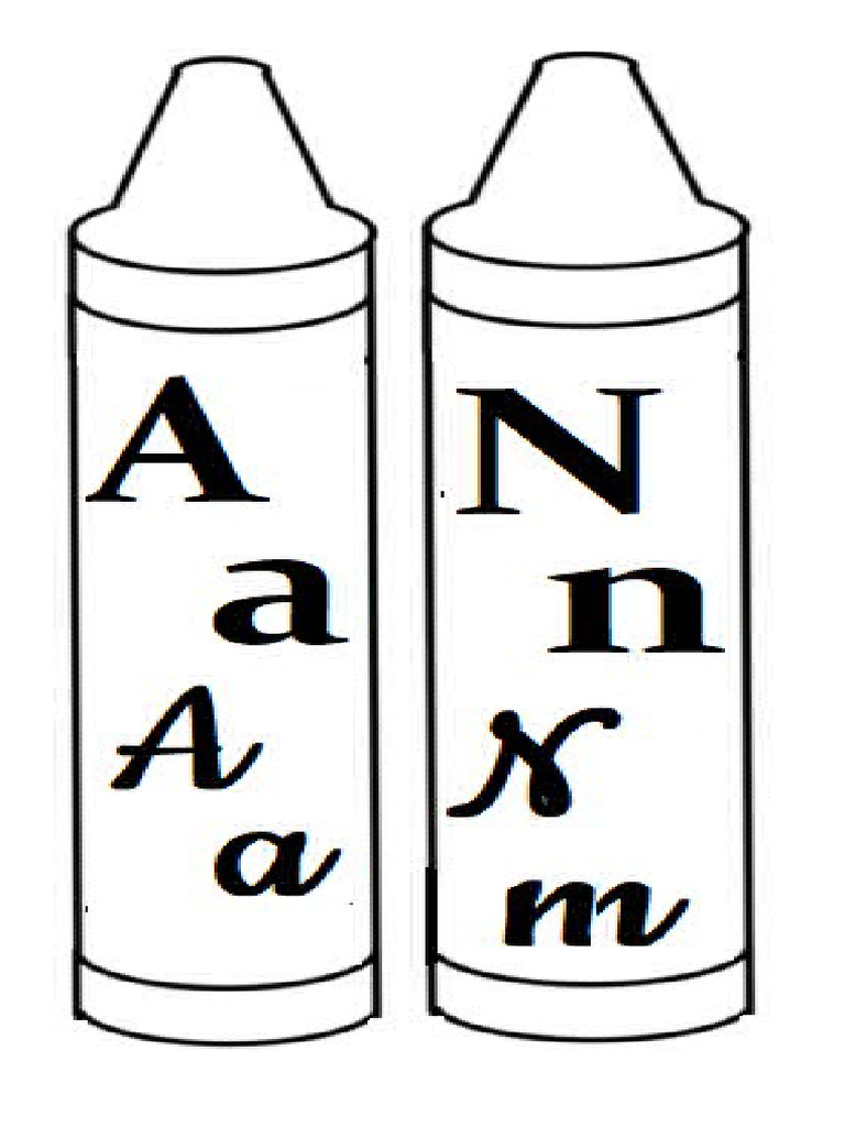 Abecedario en Crayones en Los 4 Tipos de Letras | PDF