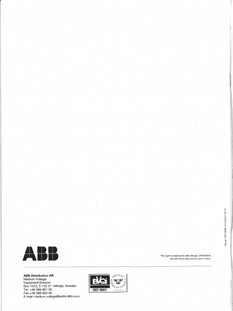 Abb Hpa 36kv VCB | PDF