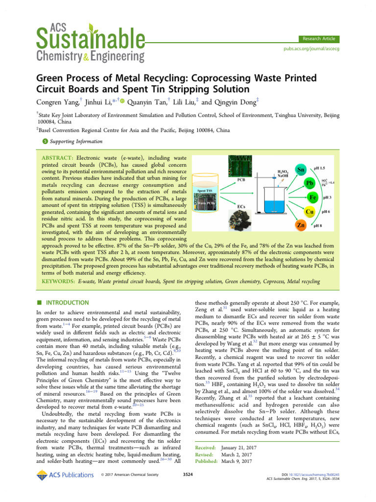 1055537-Green Process of Metal Recycling - Coprocessing Waste Printed ...