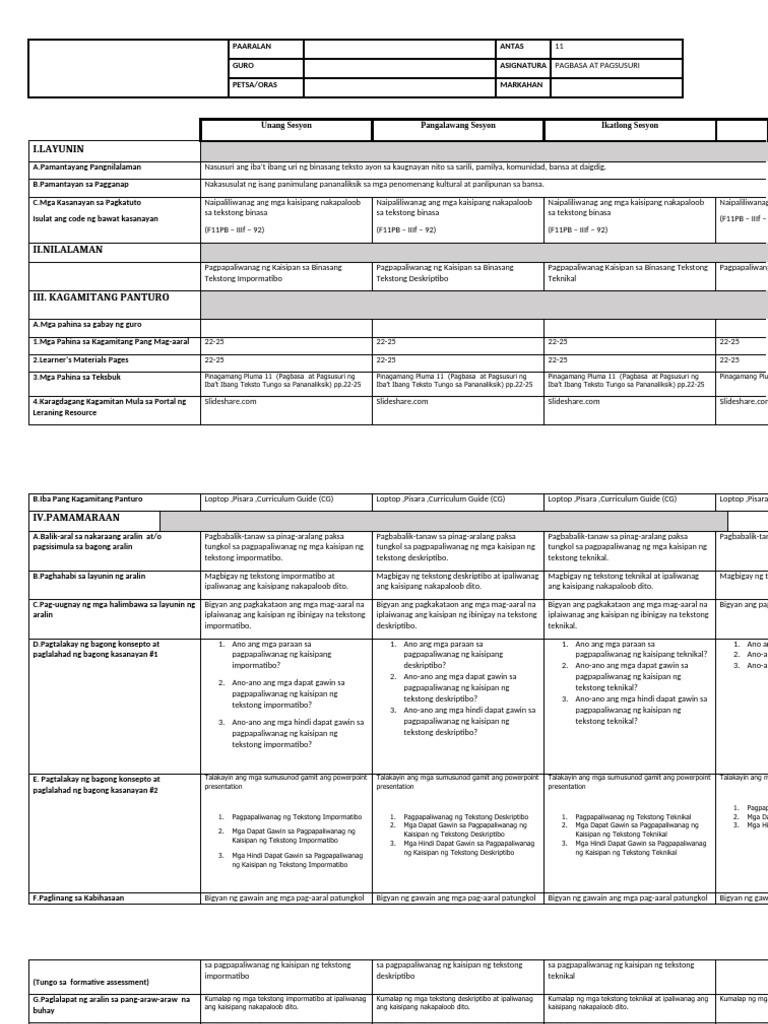 DLL Pagbasa Week 8 | PDF