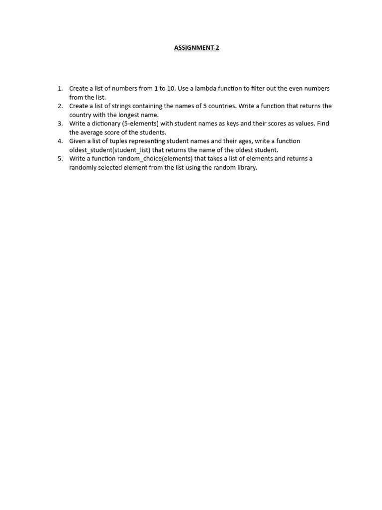 Python Basics Assignment-2 | PDF