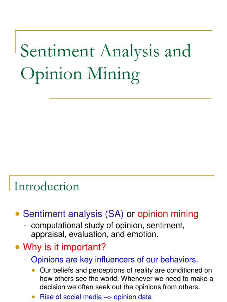 SMA Session 02 - Sentiment Analysis and Opinion Mining - Bing Liu | PDF
