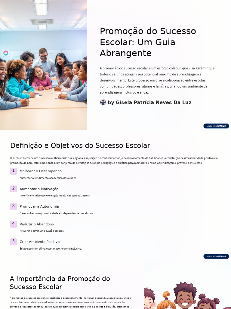 Promocao Do Sucesso Escolar Um Guia Abrangente | PDF | Pedagogia ...