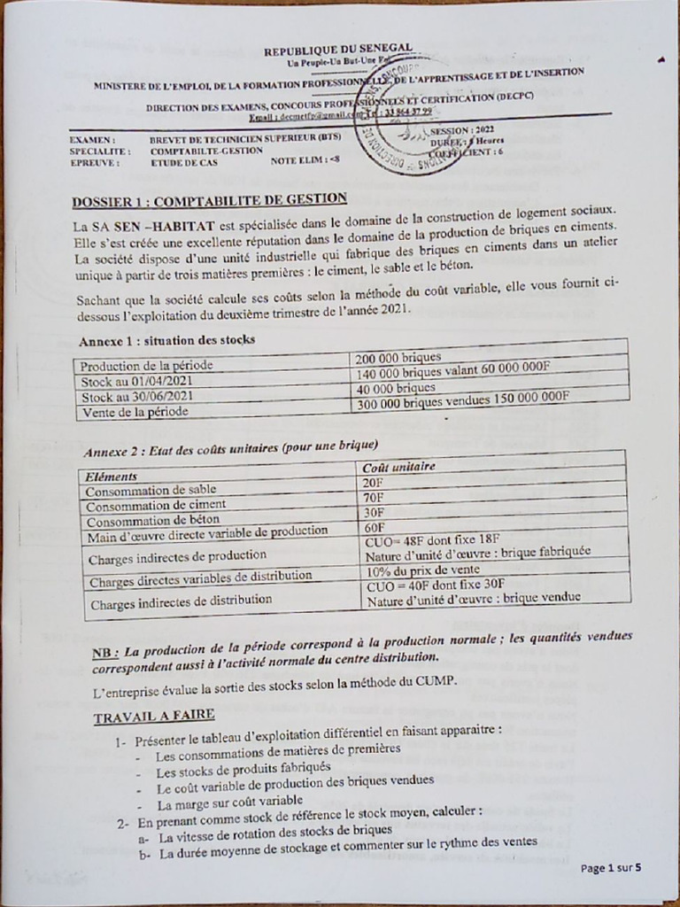 BTS CG 2022 Toutes Épreuves Confondues | PDF