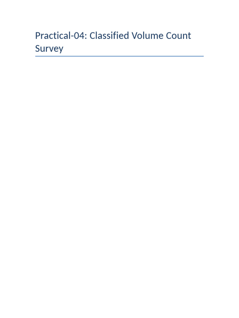 Classified Traffic Volume Count Survey | PDF