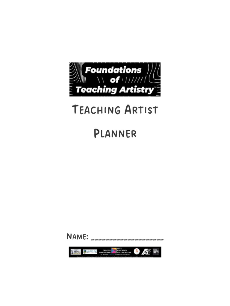 Teaching Artist Planner (PRINT) | PDF