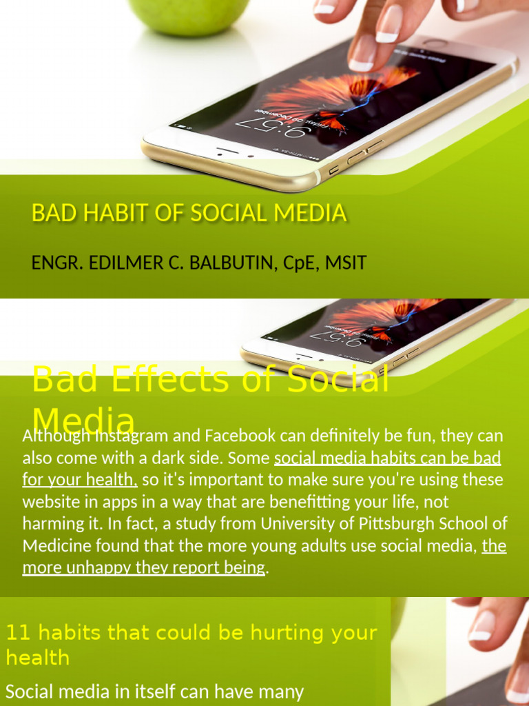 Bad Social Media Habits | PDF | Sleep | Psychology