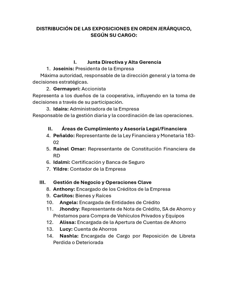 Distribución de Las Exposiciones en Orden Jerárquico 2 | PDF