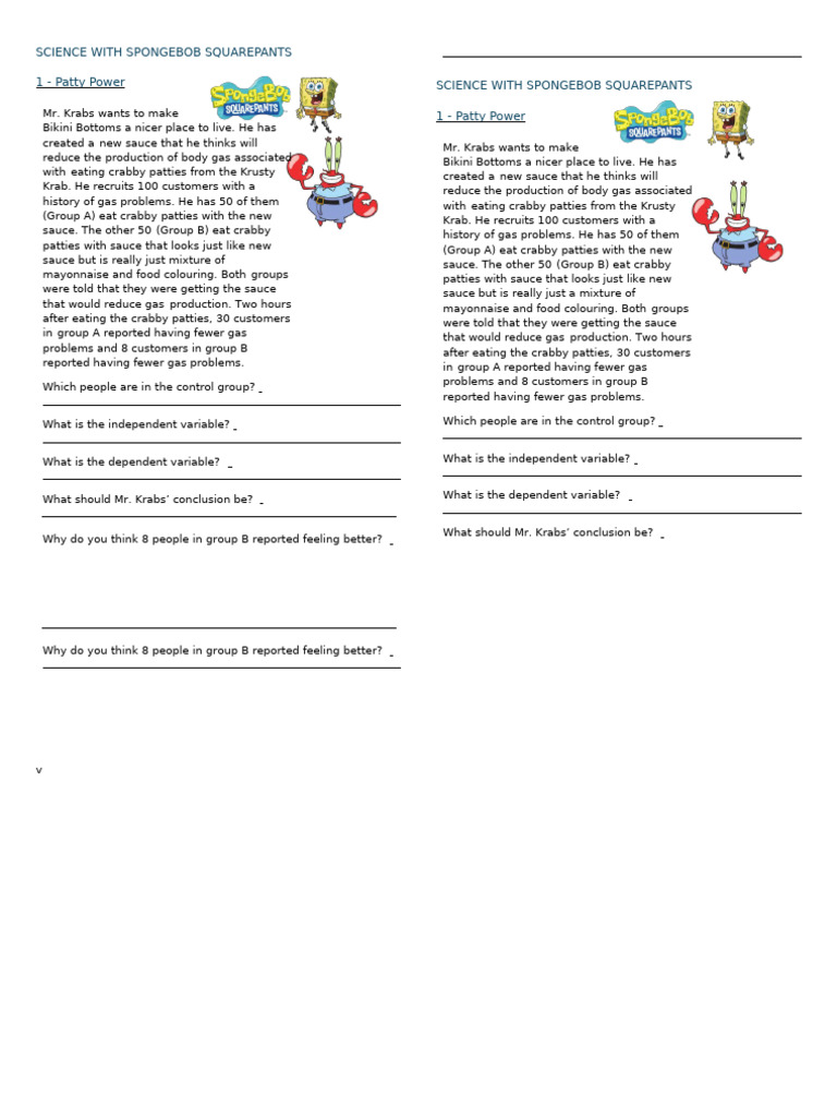 SCIENCE WITH SPONGEBOB SQUAREPANTS | PDF | Traditional Children's Songs