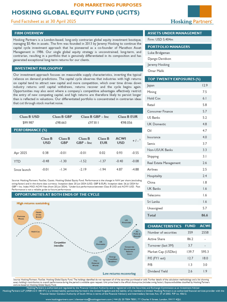 Hosking Global Equity Fund Overview | PDF | Securities (Finance ...