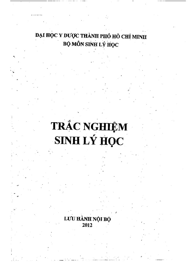 Ngan Hang Cau Hoi Trac Nghiem Sinh Ly Hoc Co Dap An 260 | PDF
